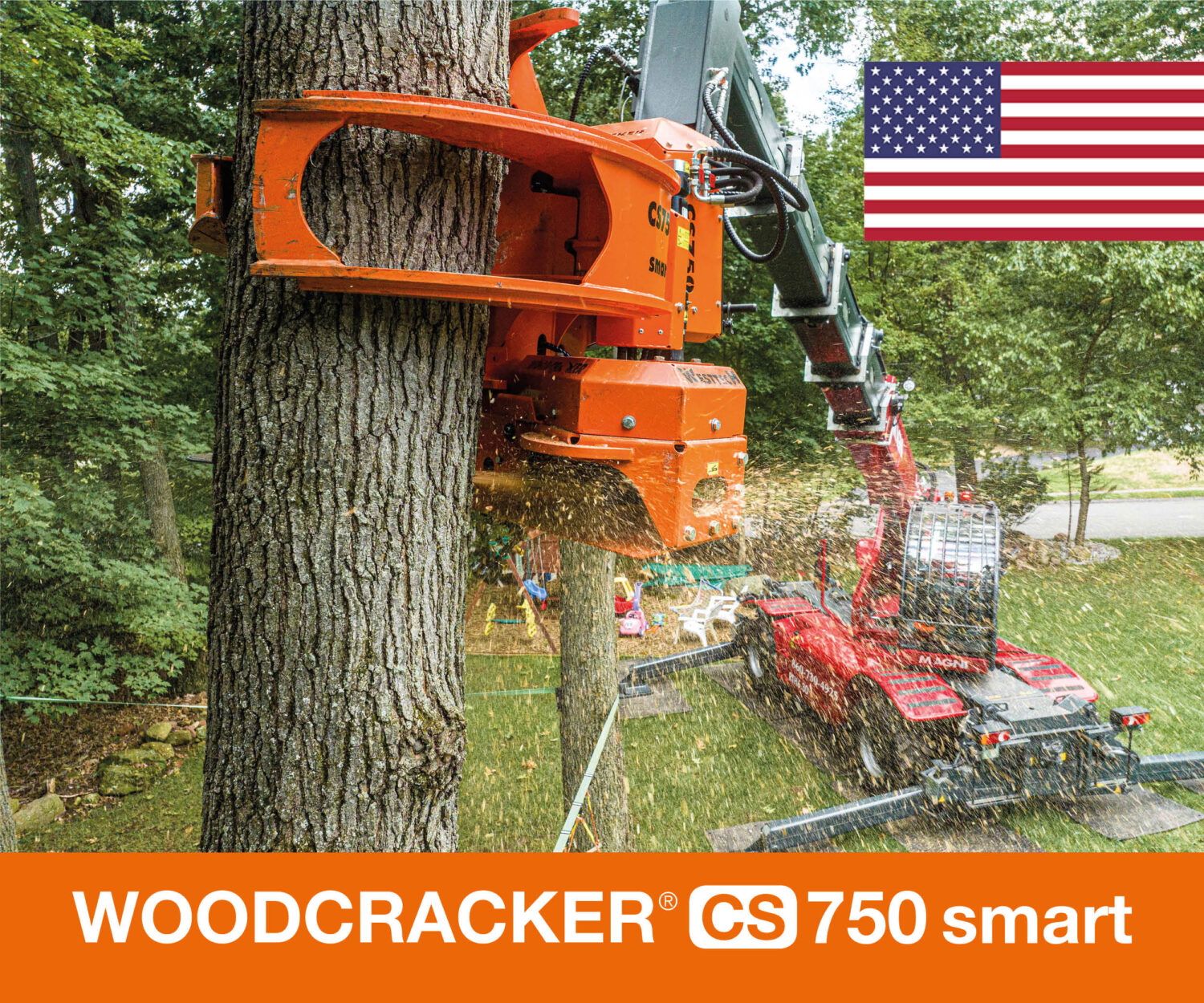 Safe tree removal with the Woodcracker® CS750 smart grapple saw ...